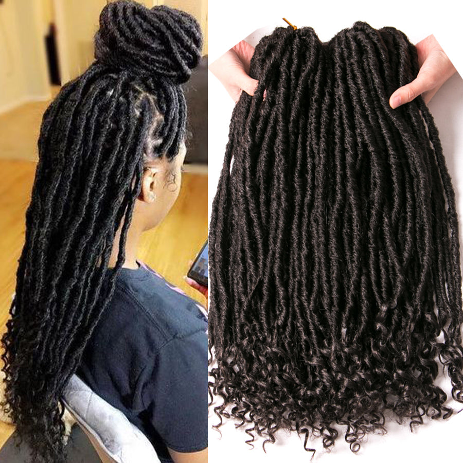 Qp hairFocs Locs Curly Synthetic Hair Crochet Faux Braids Hair Extensi ...