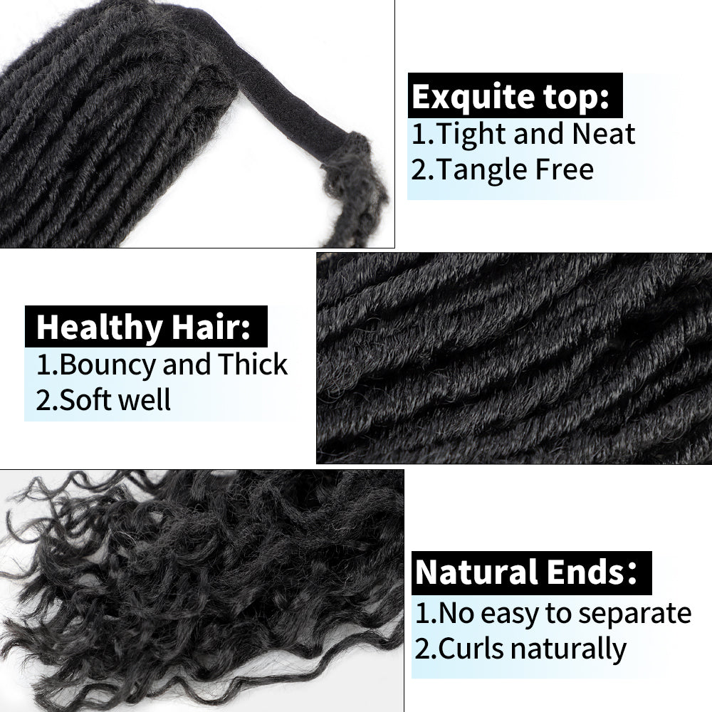 Qp hairMONIXI Synthetic Dreadlock Ponytail Extensions Long Straight Go ...