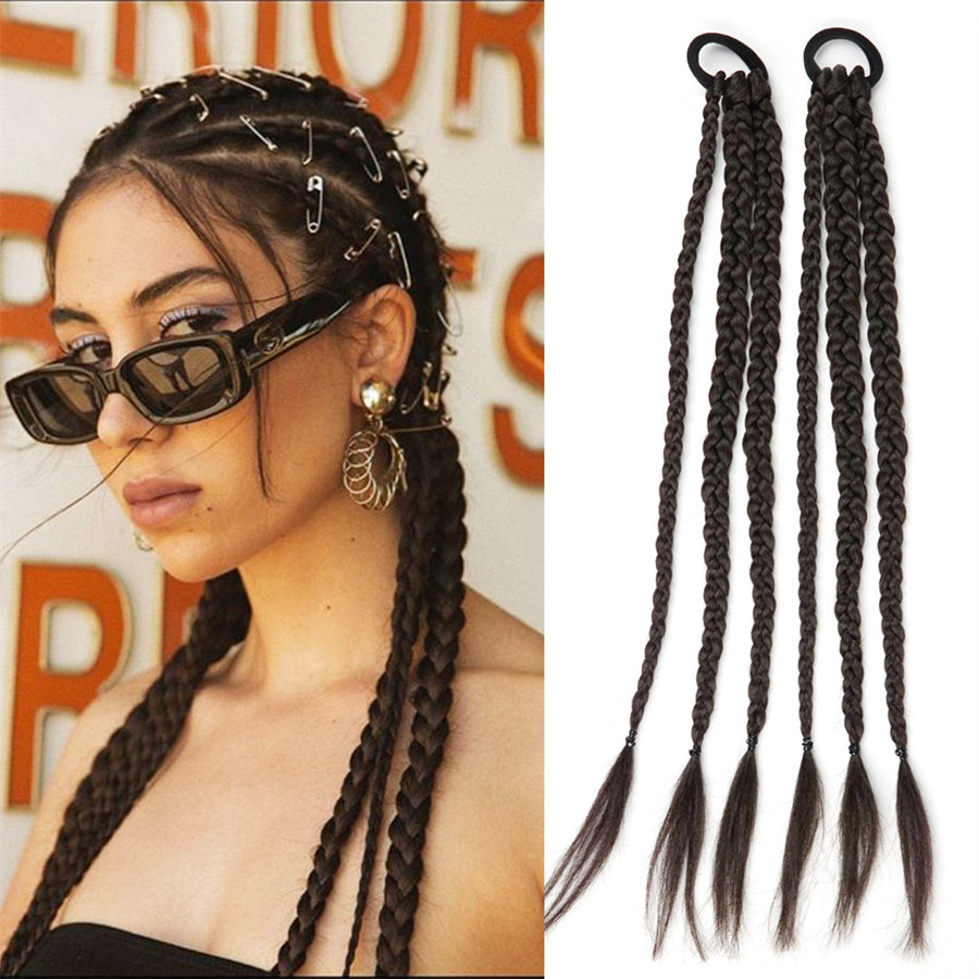 Qp hairSynthetic Boxing Braids Strap Chignon Tail With Rubber Band Hai ...