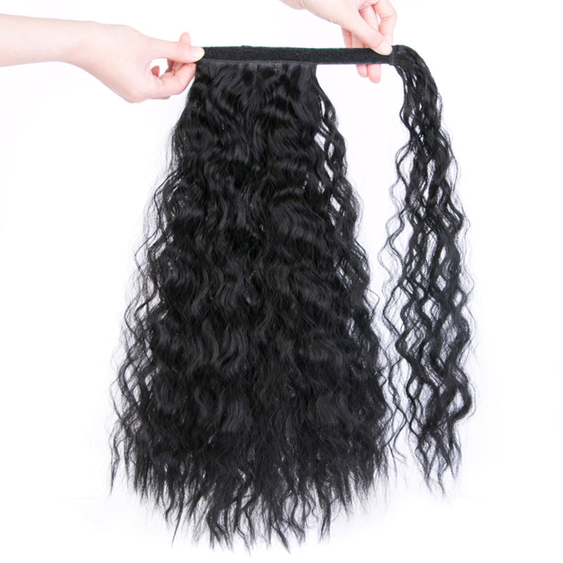 Qp hairSynthetic Ponytail Long Wave Ponytail Wrap Around Water Wave 22 ...